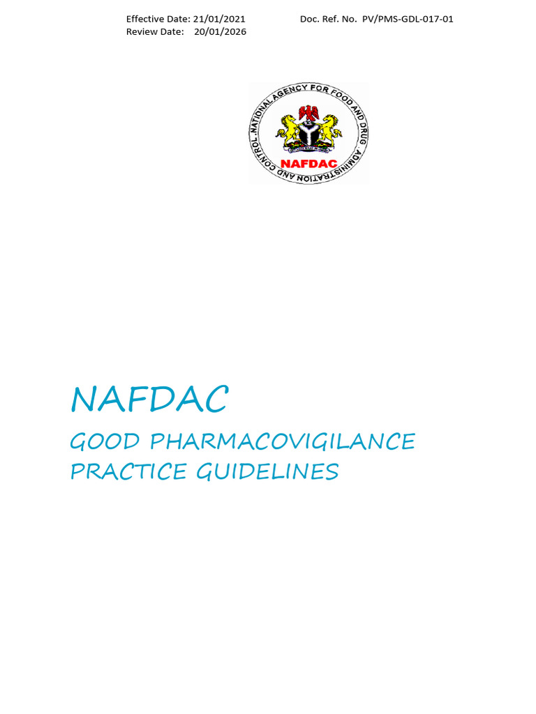 NAFDAC Guidelines On Good Pharmacovigilance 2021 | PDF