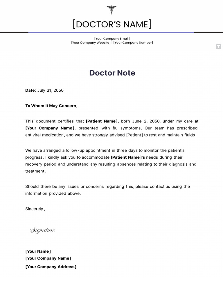 Doctor Note Template - Edit Online & Download Example | PDF