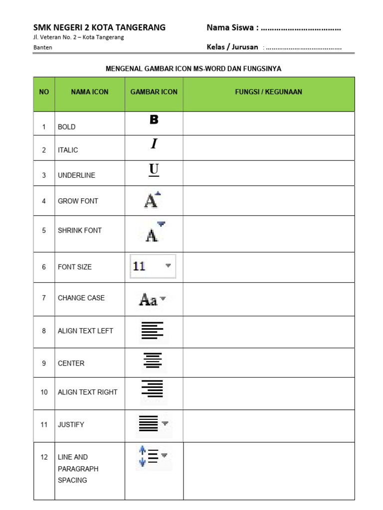 Pengenalan Icon Word | PDF
