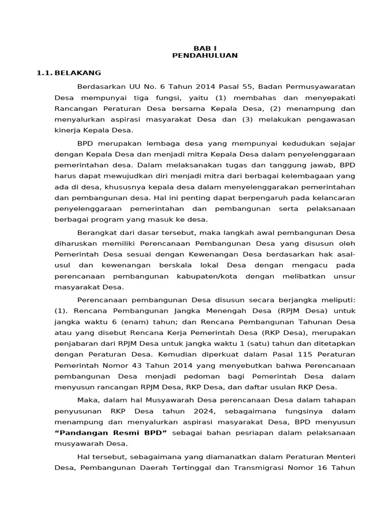 18 Format Pandangan Resmi BPD | PDF