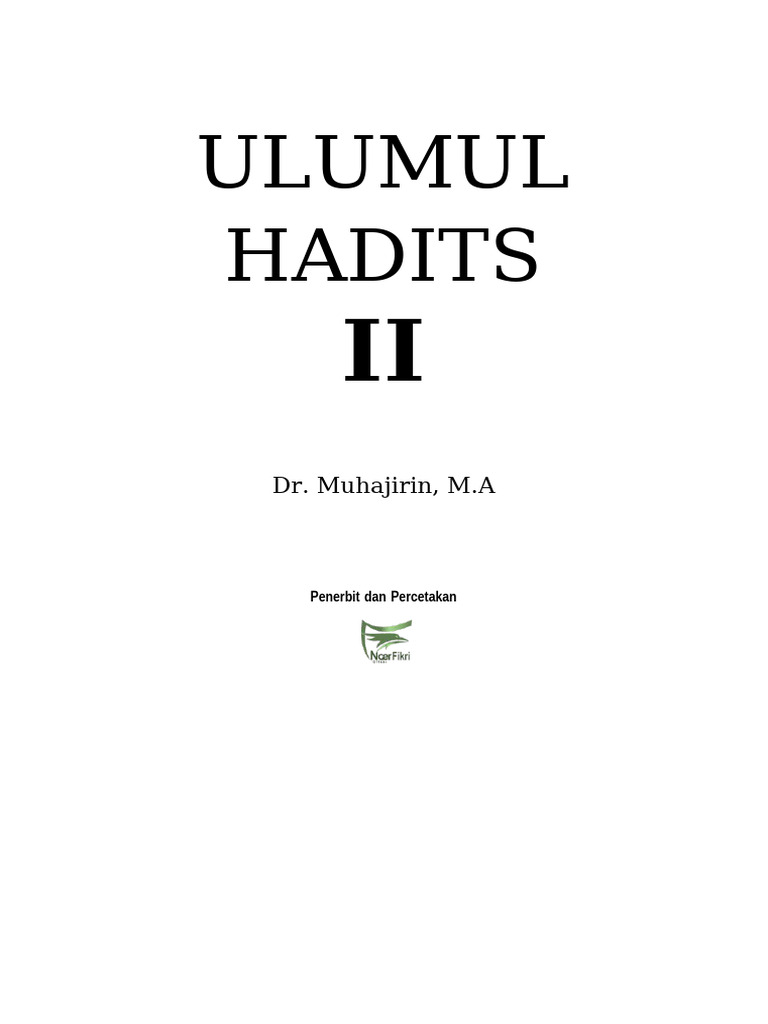 Buku Ulumul Hadits II Lengkap | PDF