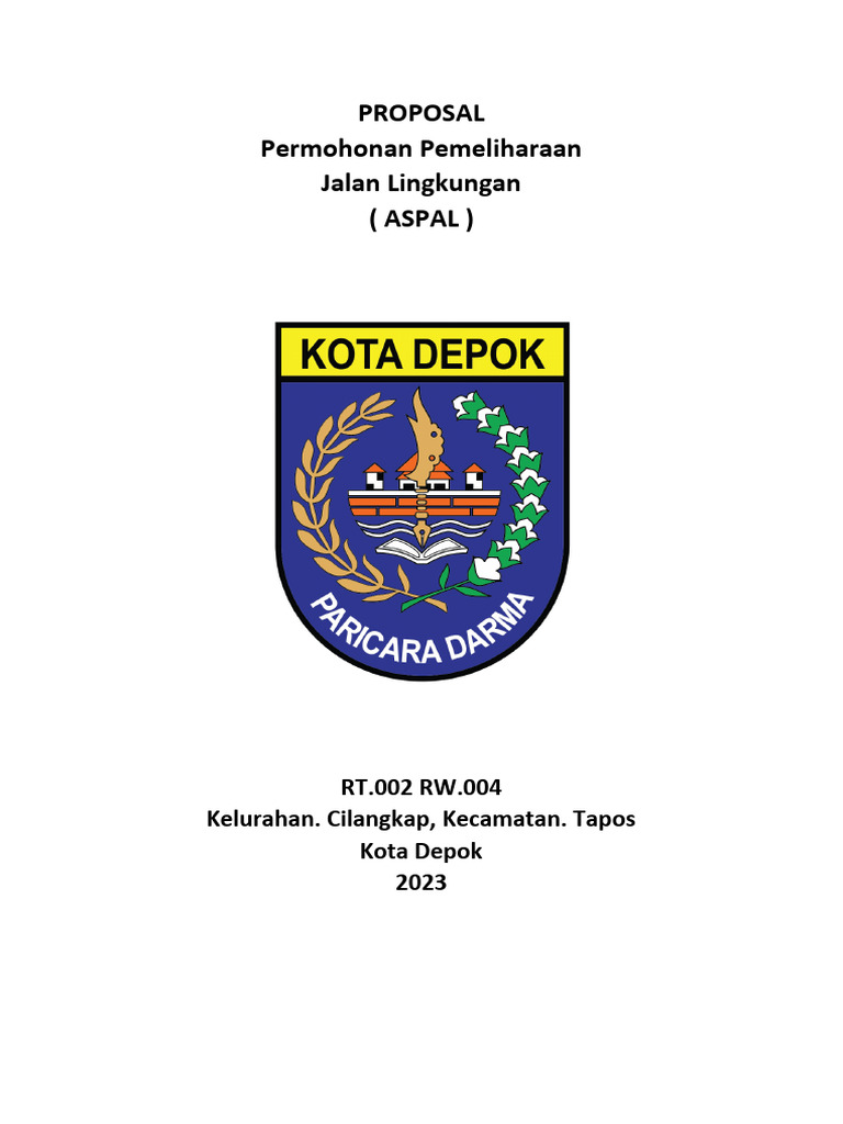 Proposal Aspal RT.002 RW.004 | PDF
