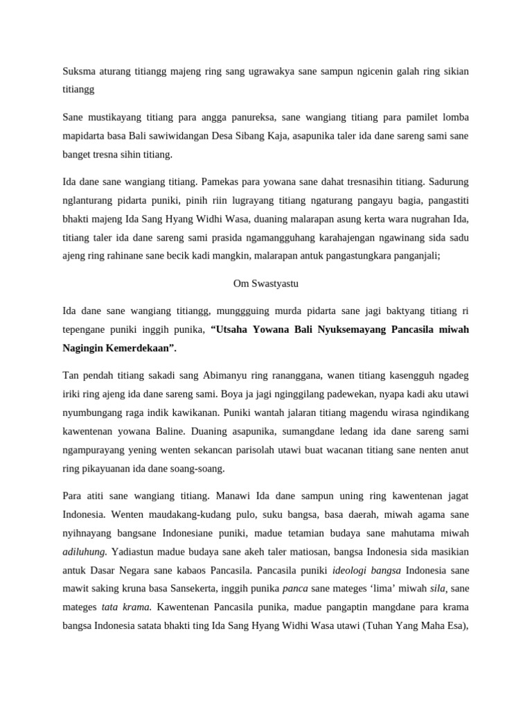 Pidarta Basa Bali | PDF