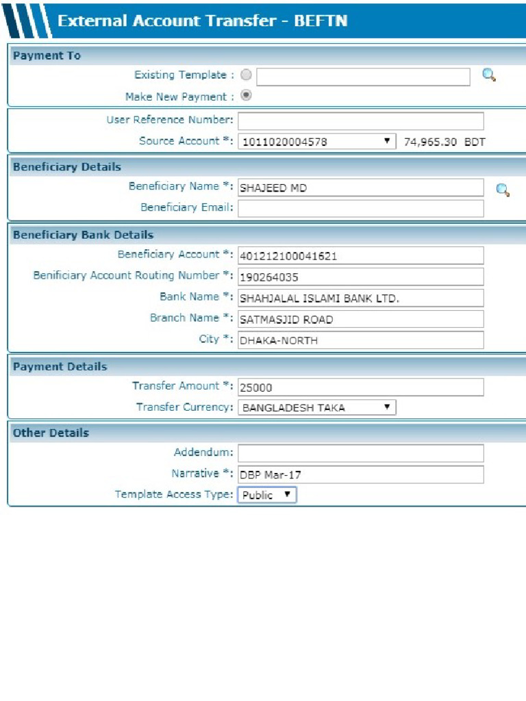 Account Transfer Form | PDF