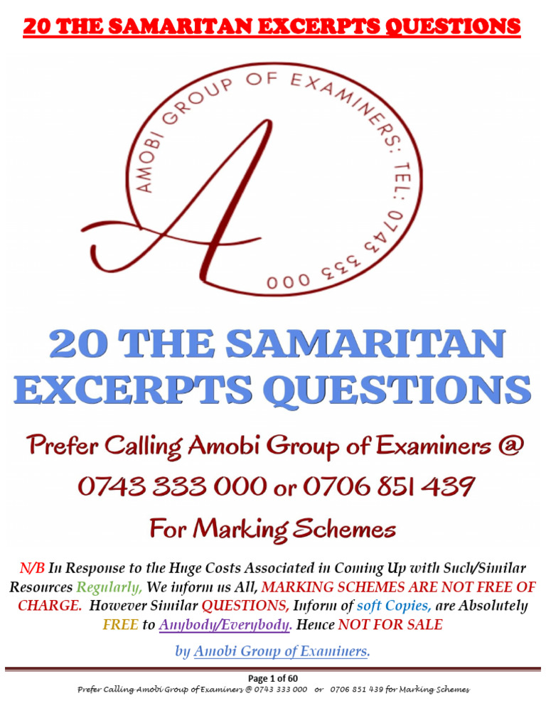20 Samaritan Excerpts Q | PDF