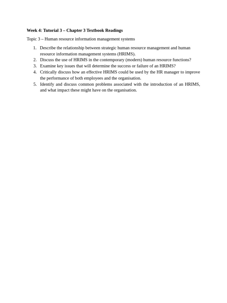 Tutorial 3 Questions | PDF