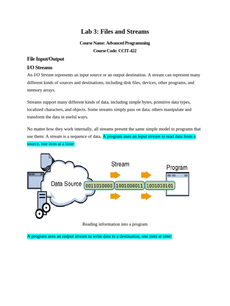 Lab 3 Files and Streams - Final | PDF