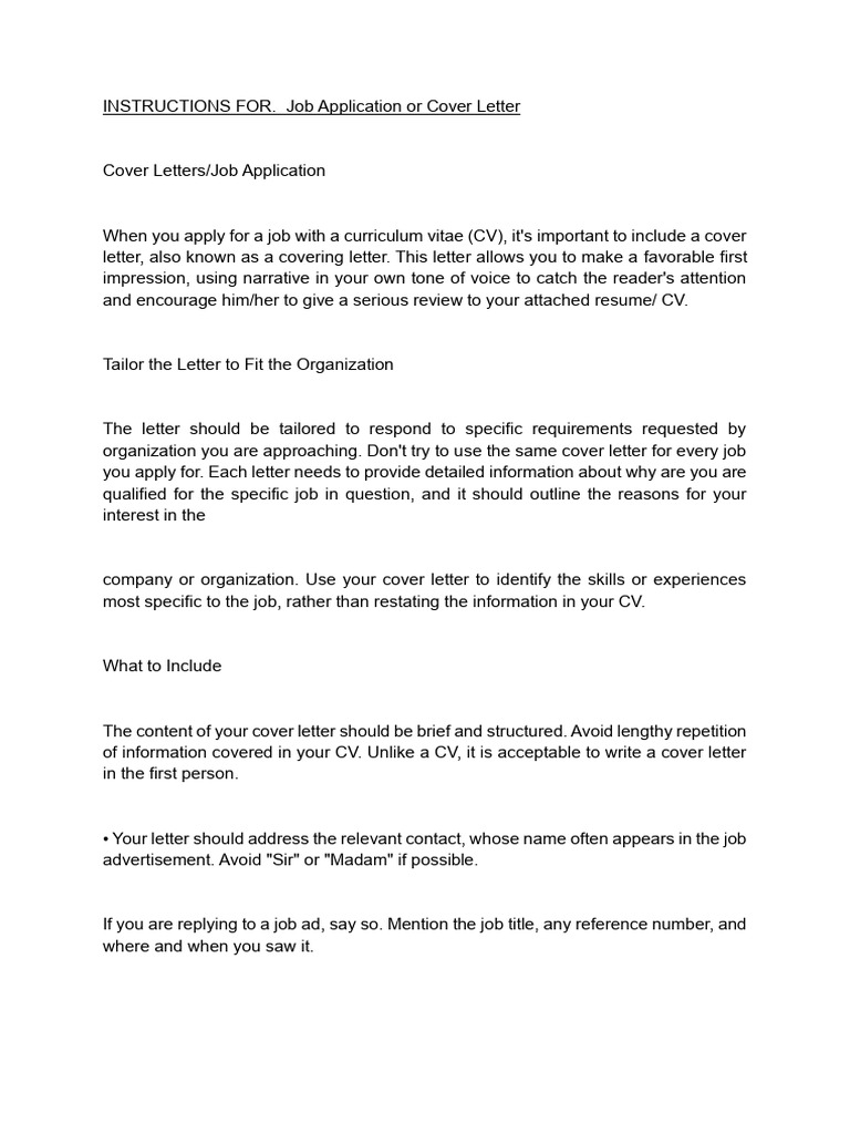 XI Cover Letter | PDF