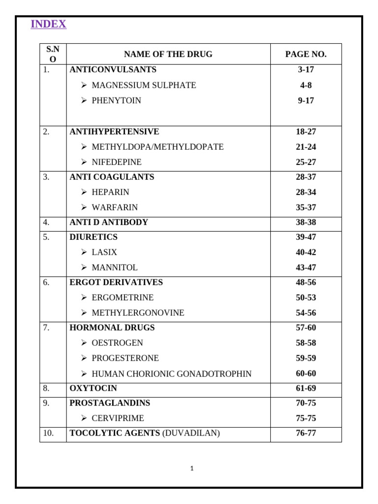 Gynecology Drug List and Guidelines | PDF | Magnesium | Nausea