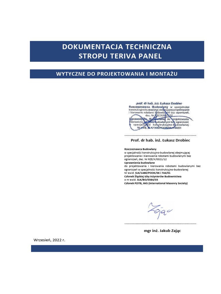 STROP TERIVA PANEL Dokumentacja Techniczna | PDF