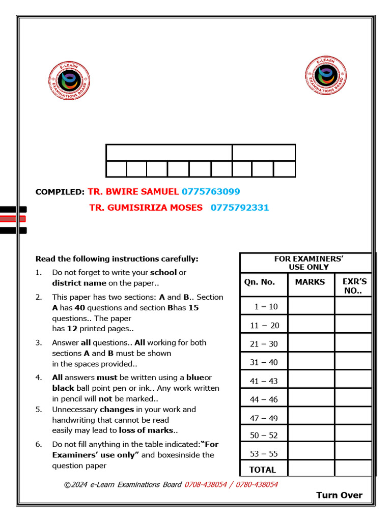 p6 SST Marking Guide | PDF