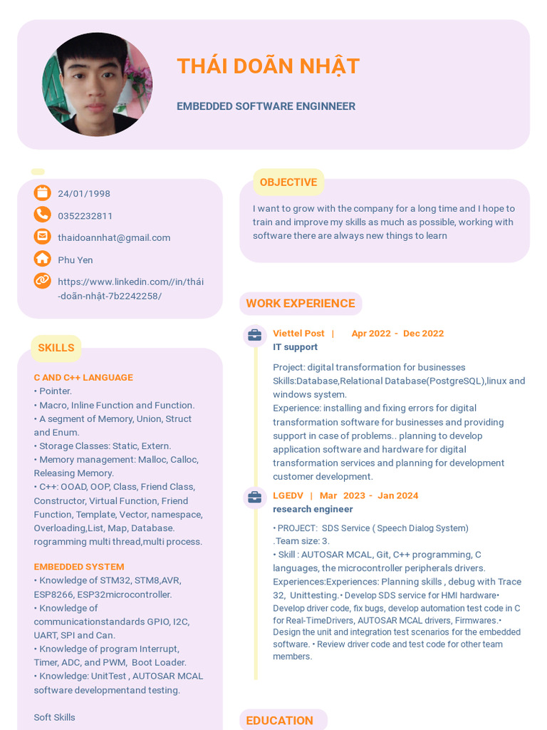 CV Thai Doan Nhat - ENG | PDF