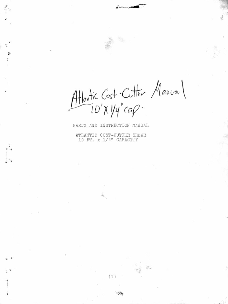 Atlantic Cost-Cutter Shear | PDF