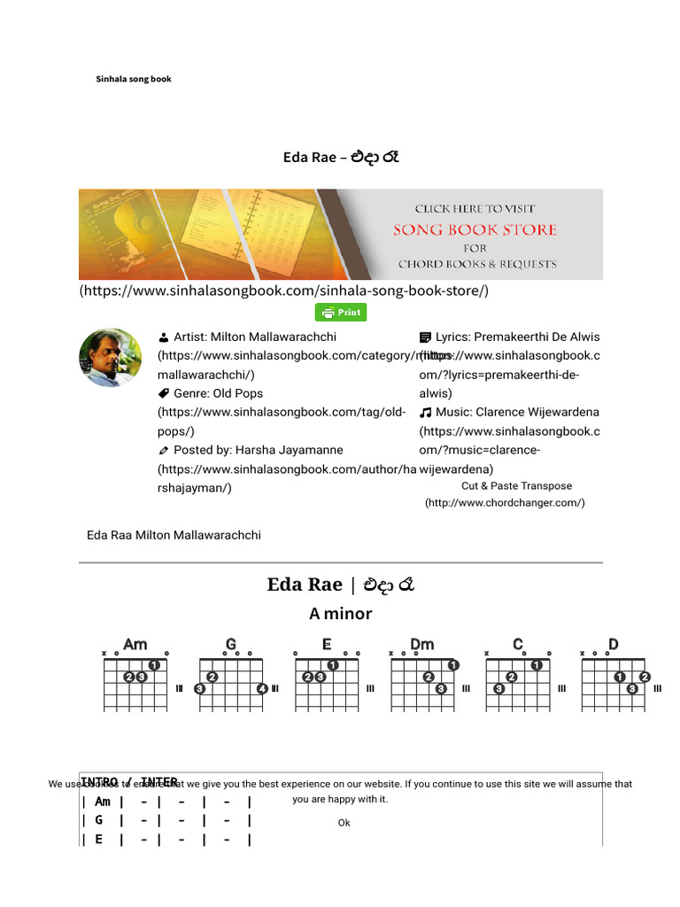 Eda Rae - Milton Mallawarachchi - Chords | PDF
