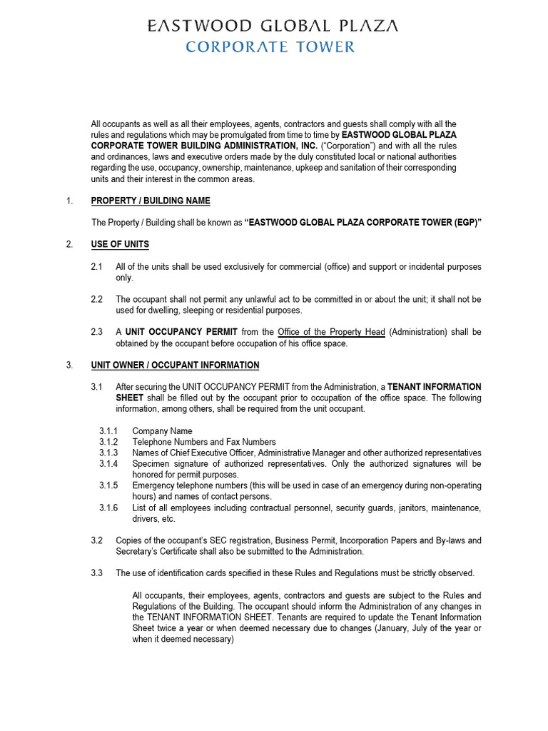 Egp Building Rules and Regulations | PDF