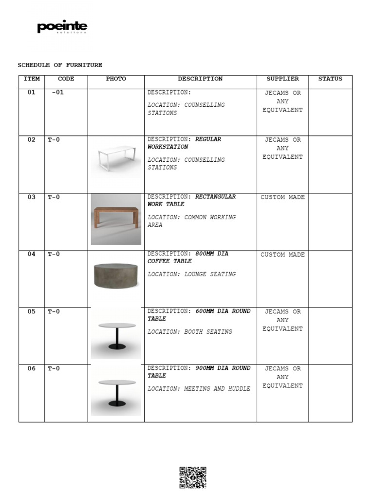 Furnitures Sample | PDF