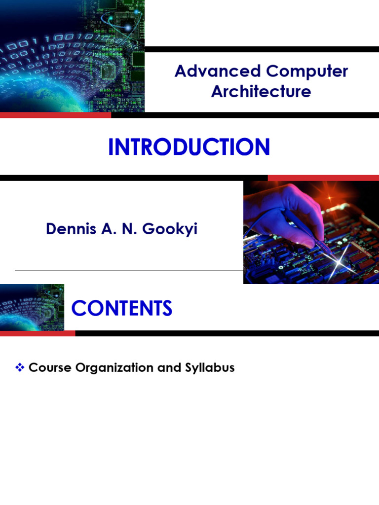 Advanced Computer Architecture Introduction Pdf Central Processing Unit Computers