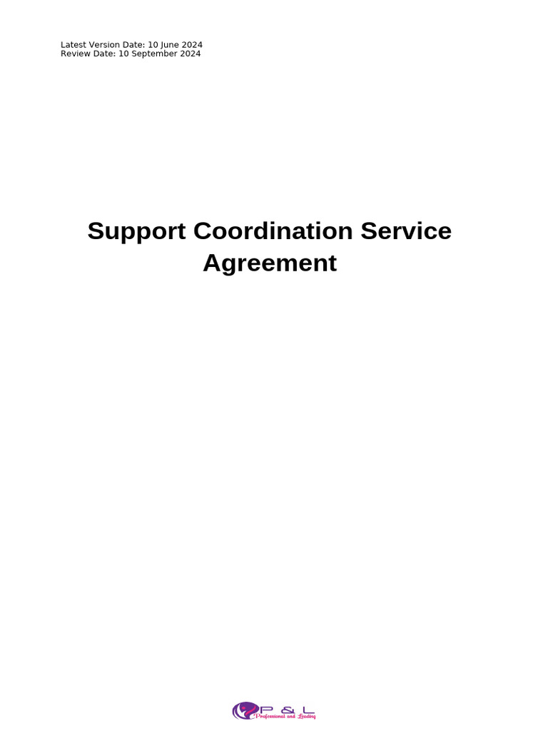 Support Coordination Service Agreement | PDF | Grammatical Gender | Business
