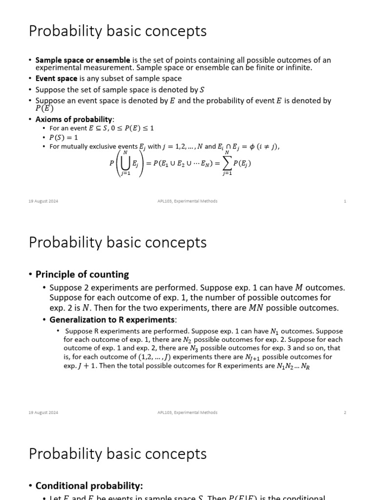 Lecture 3 Probabilitydescription | PDF | Probability Distribution ...