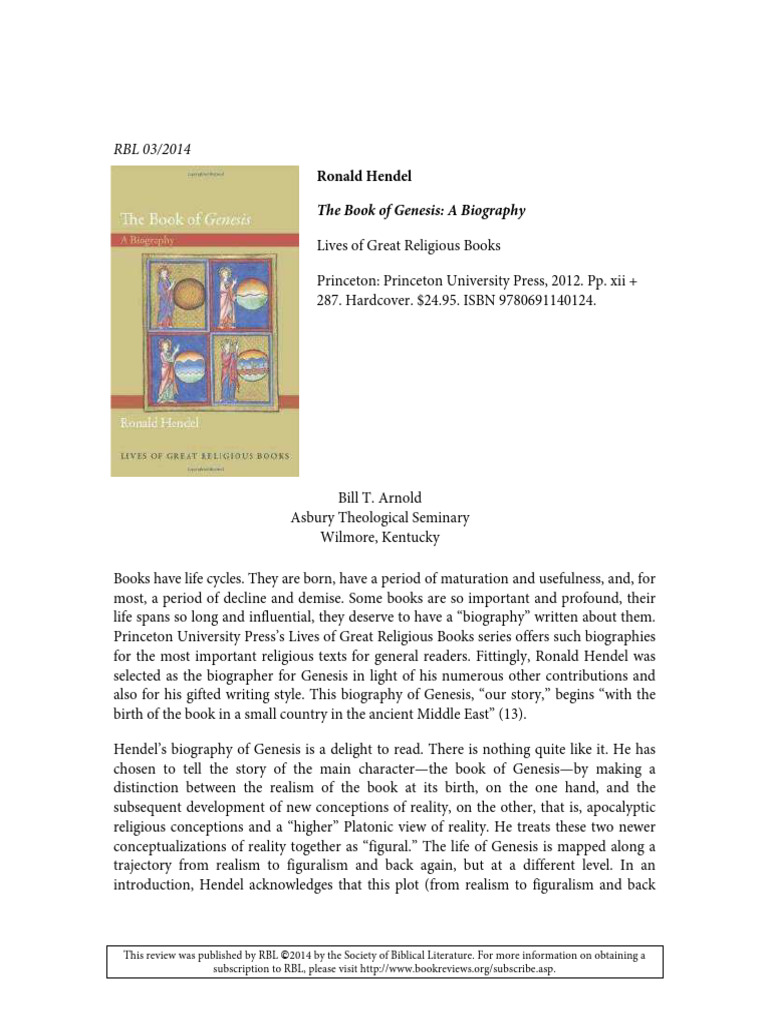 Review of Ronald Hendel The Book of Gene | PDF