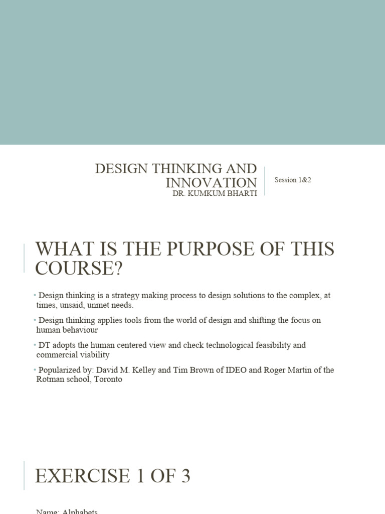 Session 1 | PDF | Design Thinking | Innovation