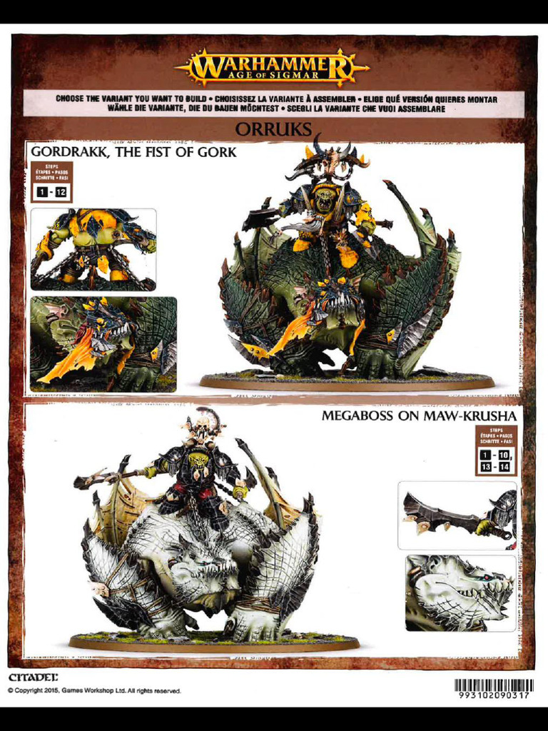 Gordrakk The Fist of Gork Megaboss On Maw Krusha | PDF
