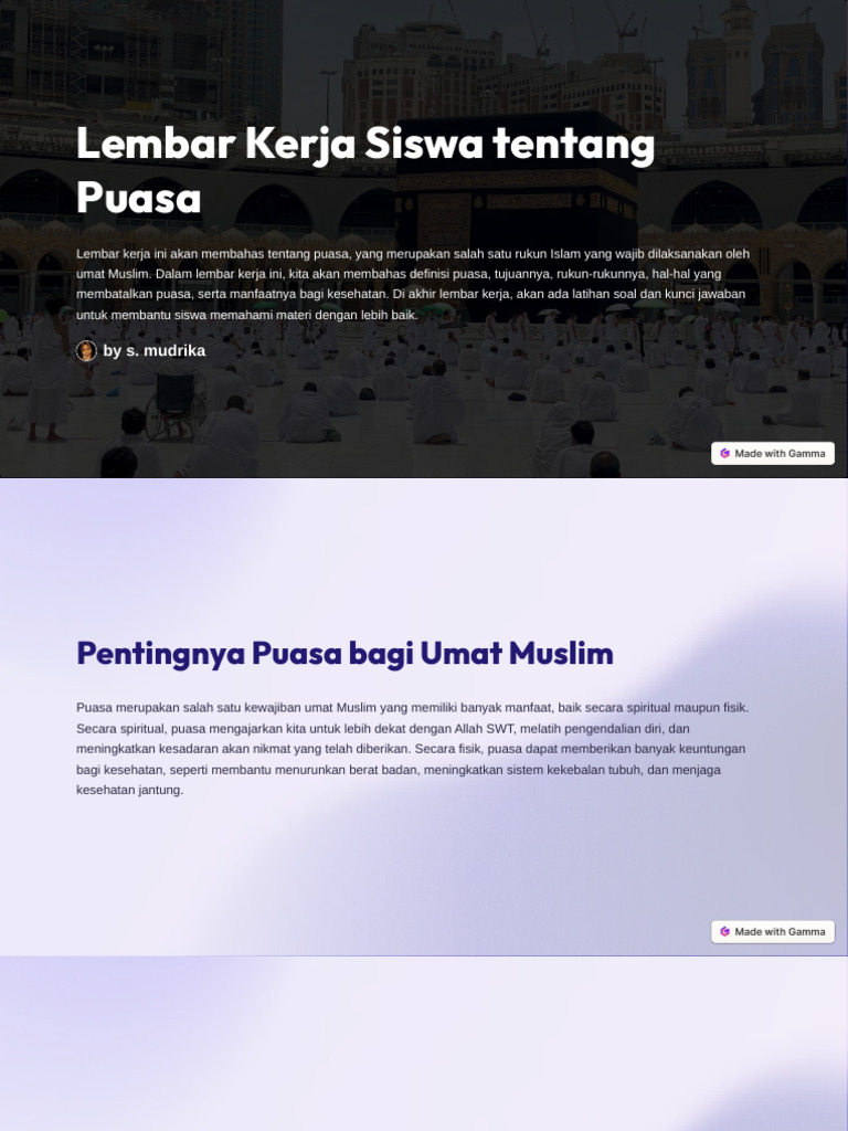 Lembar-Kerja-Siswa-tentang-Puasa | PDF