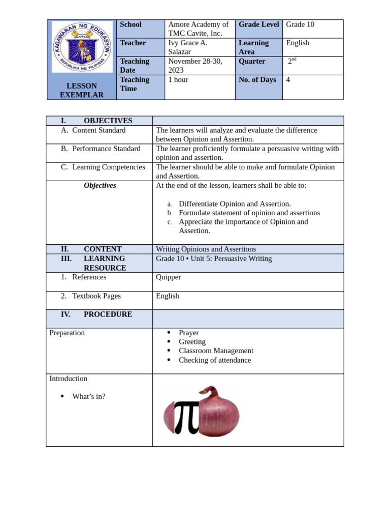 Opinion And Assertion Pdf 2058