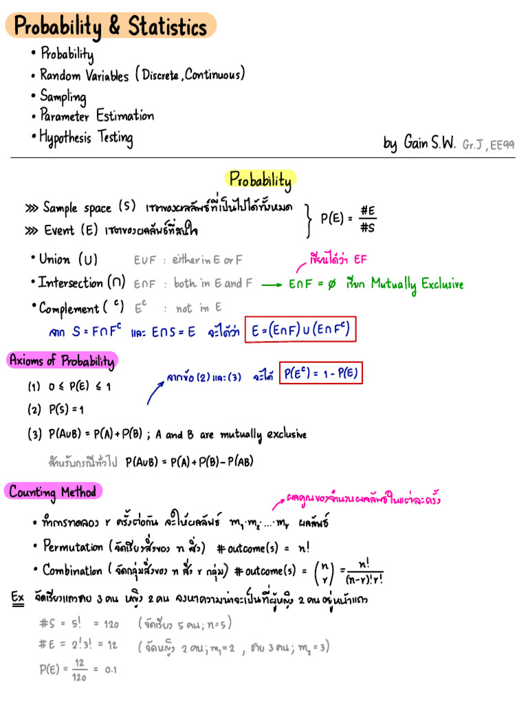 Probability and Statistic | PDF | Probability Density Function | Probability Theory