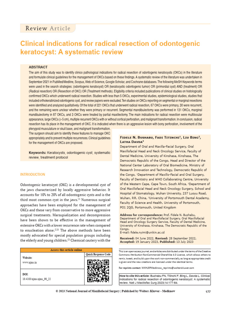 Clinical Indications For Radical Resection Of.3 | PDF