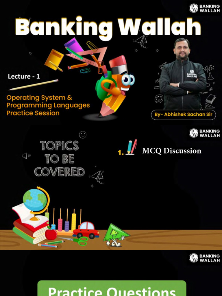 Operating System Programming Language 01 Class Notes Banking Wallah | PDF