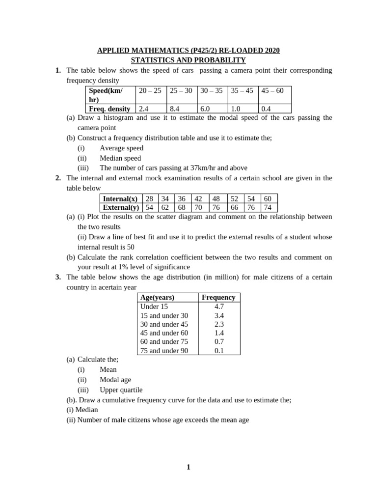 A' LEVEL MTC 2 Revision Question-1 | PDF