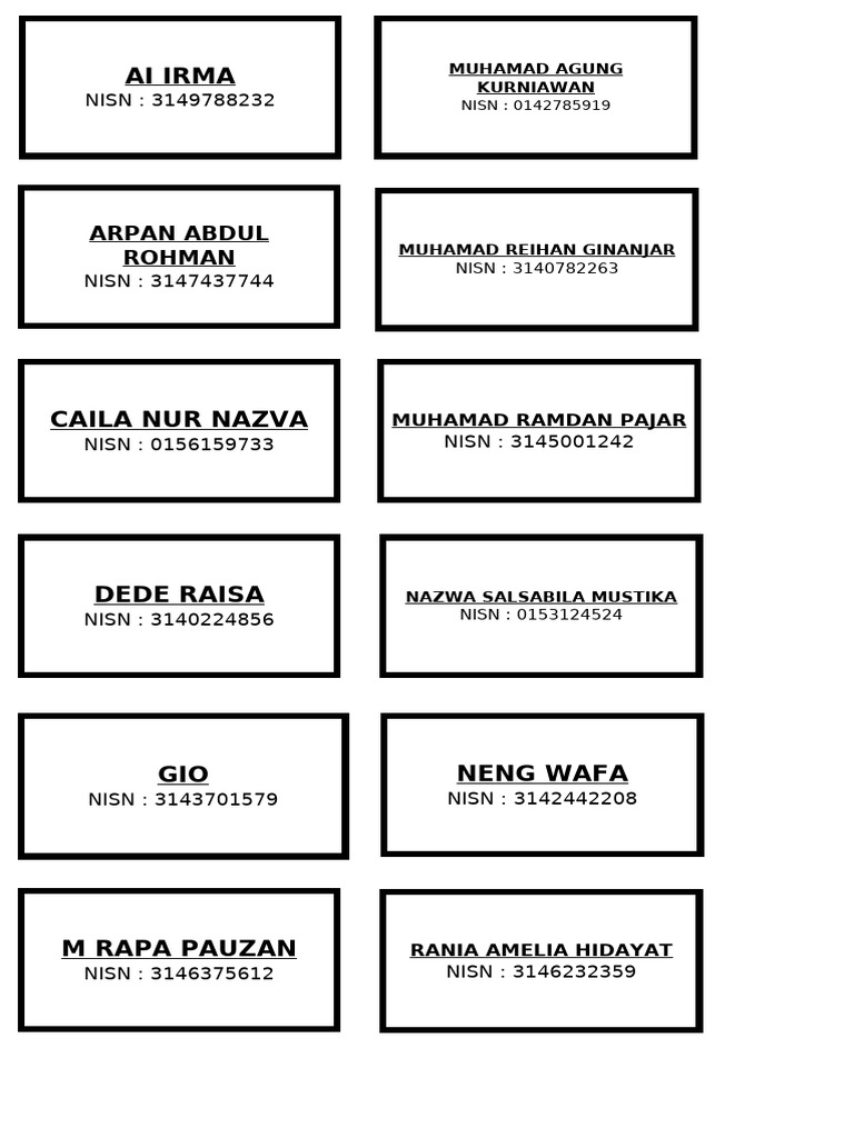 Nama Label Sampul Raport Kelas 3 - 2023 | PDF