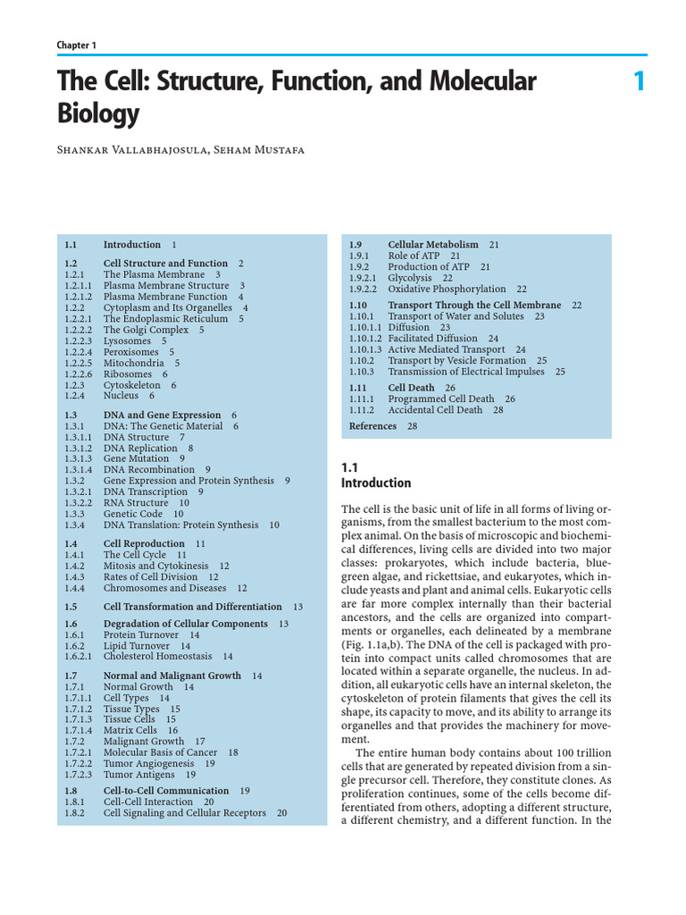 The Cell: Structure, Function, and Molecular Biology: Shankar Vallabhajosula, Seham Mustafa | PDF