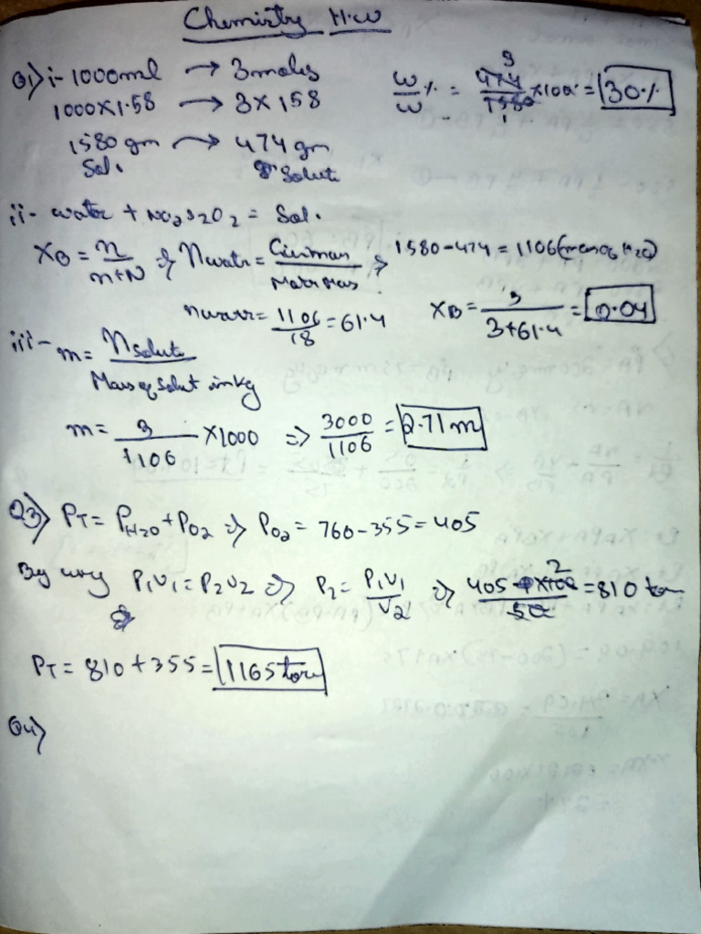 Chemistry Homework | PDF | Teaching Methods & Materials