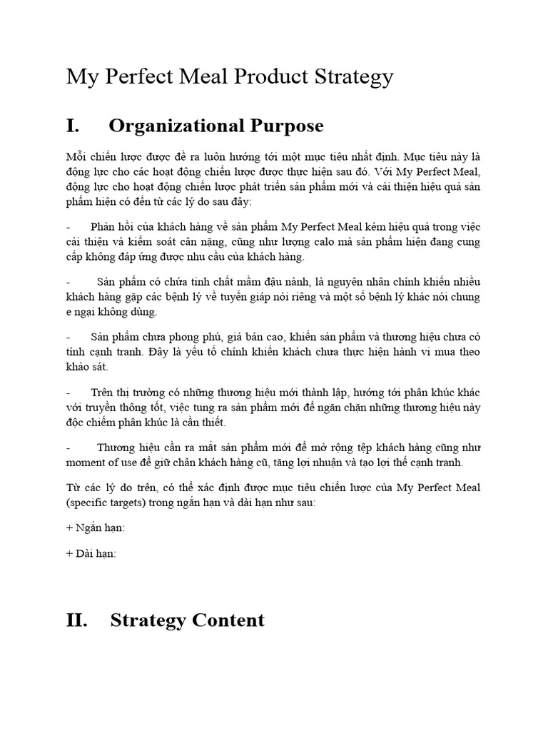 My Perfect Meal Strategy | PDF