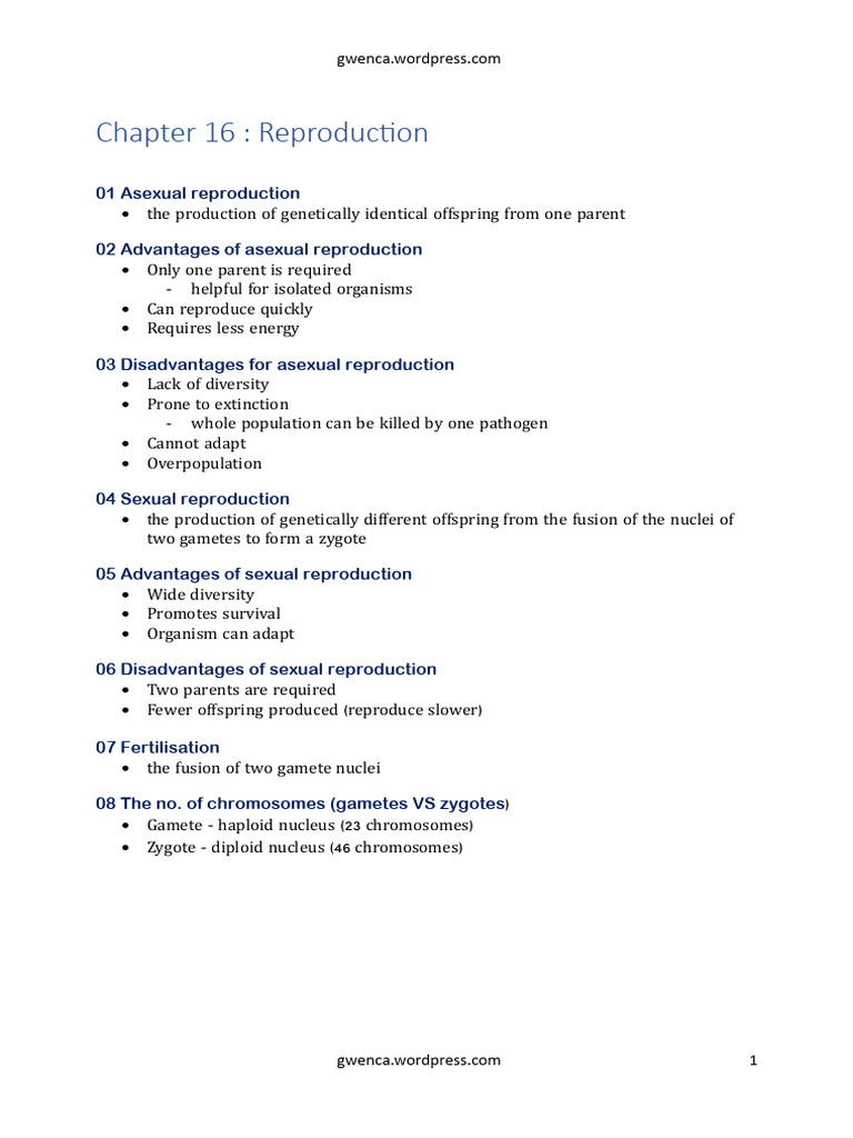 16 Reproduction | PDF