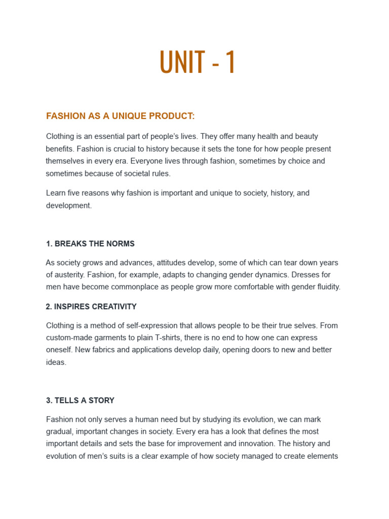Fashion Advertising UNIT - 1 | PDF