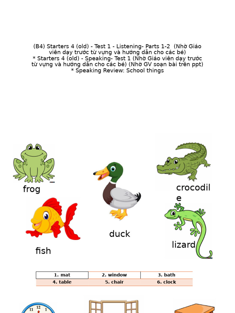 Starters 4 Speaking Test 1 | PDF