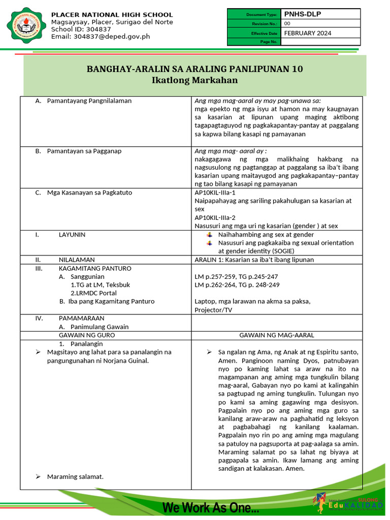 Detailed LP in AP10 | PDF | Lgbt | Wellness