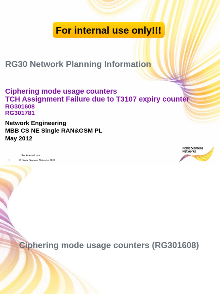 Ciphering Mode Usage Counters TCH Assignment Failure Due To T3107 Expiry Counter | PDF ...