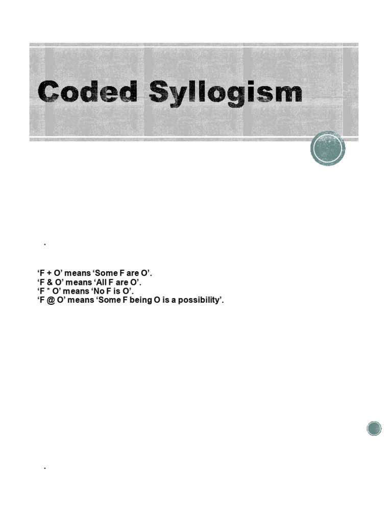 Coded Syllogism Merged | PDF