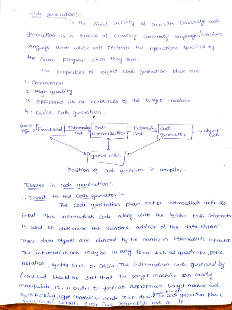 Code Generator Notes | PDF