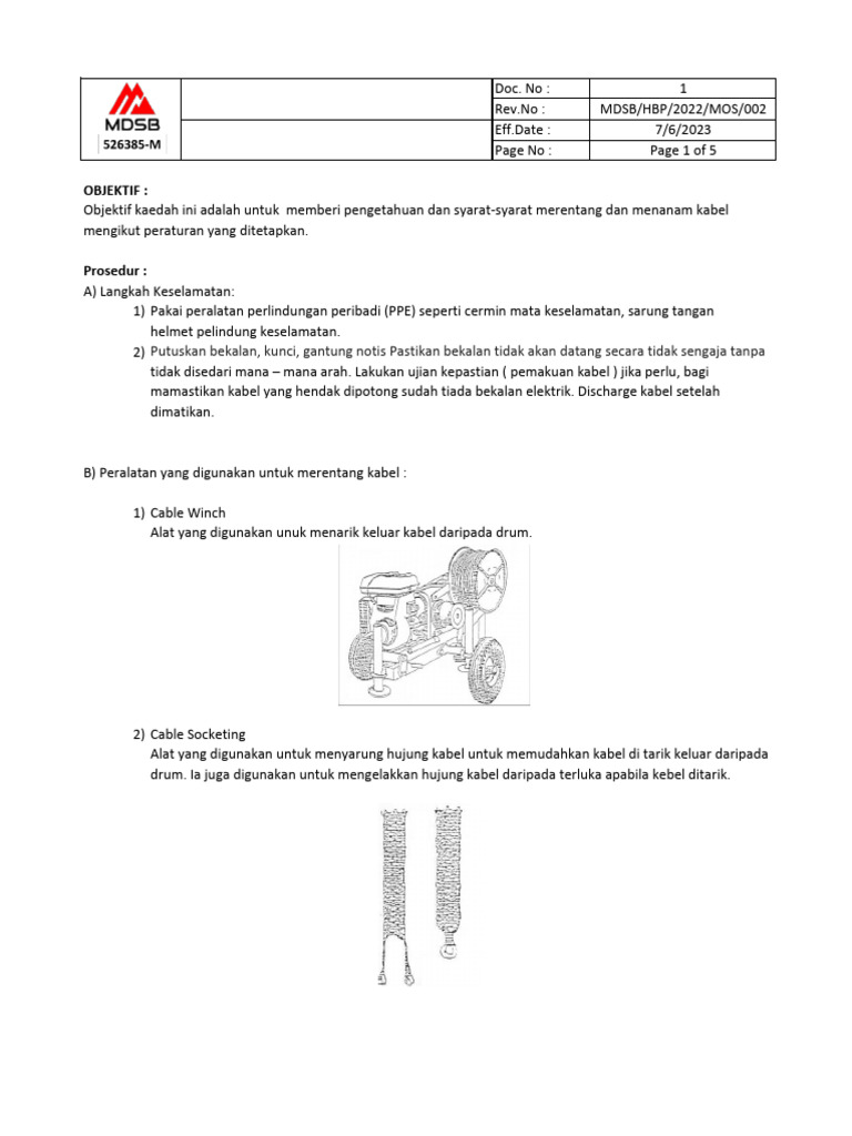 Method Statement Underground Cable 31-7-2023 | PDF