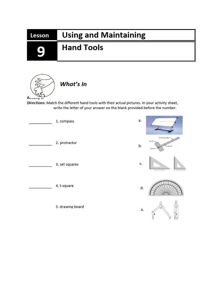 EPAS SLM G7 8 Q1M5 Using and Maintaining Hand Tools 1 | PDF