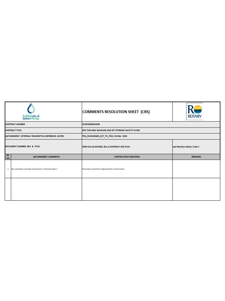 4299-21A-61-00-0002 - 5 Contract HSE Plan | PDF