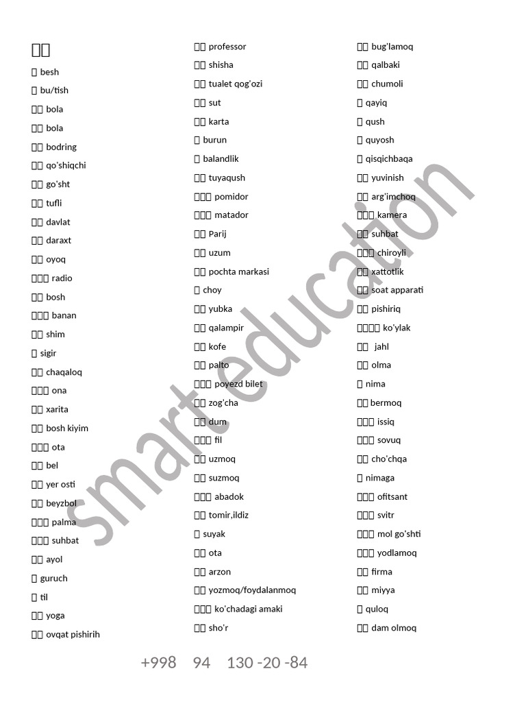 1A Vocabulary | PDF