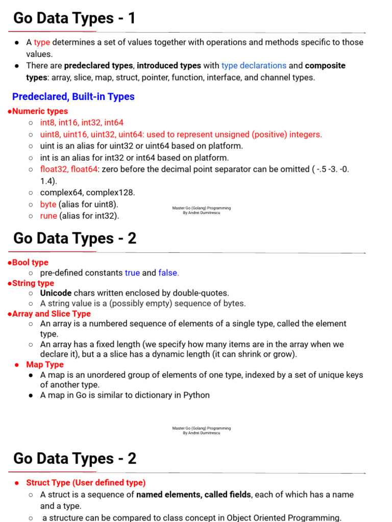 Slides - Go Types | PDF
