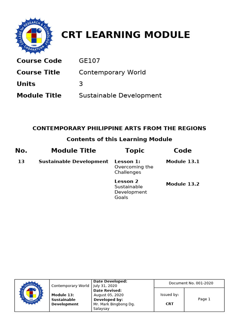 Module 13 Suistainable Development | PDF