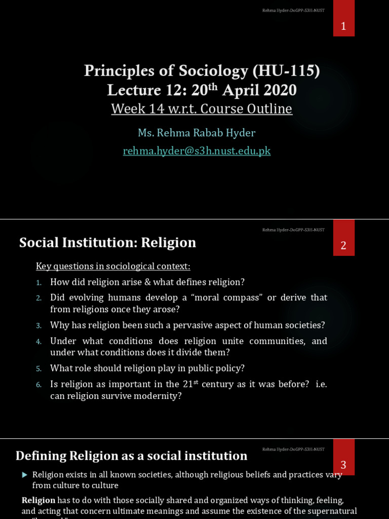 Social Institution - Religion | PDF